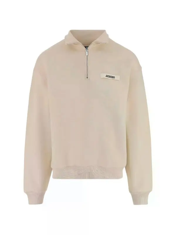 Jacquemus The Gros Grain Zipped-rollneck Sweatshirt - Neutrals