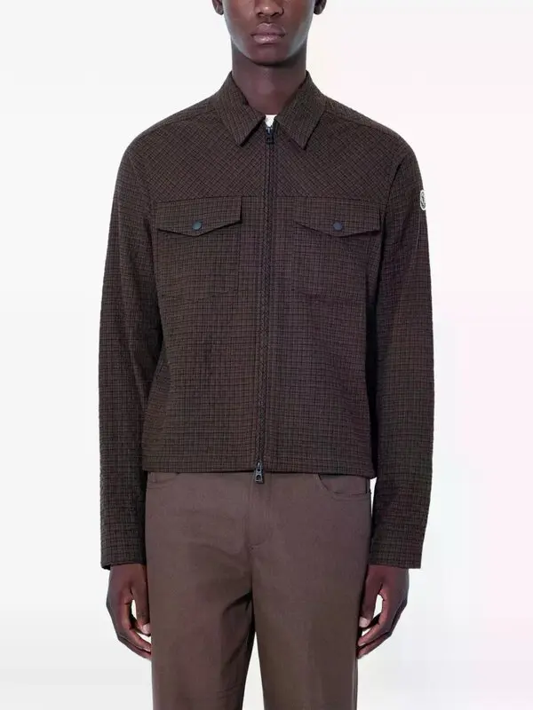 Moncler Checked Zip-up Shirt Jacket