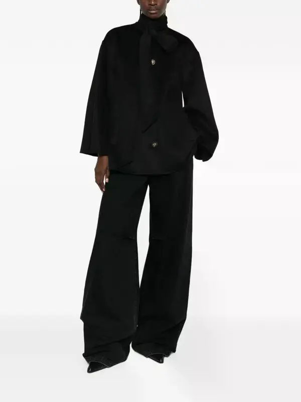 Zimmermann Valiant Pussy-bow Single-breasted Coat - Black