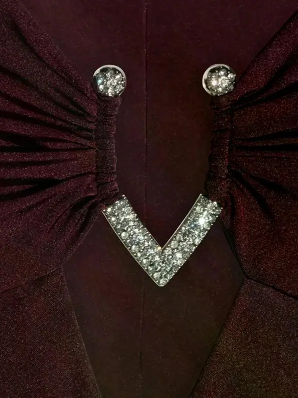 NISSA Cut-out Crystal-embellished Bodysuit