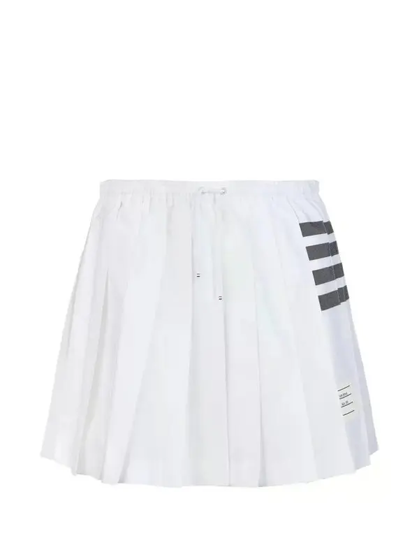 Thom Browne Oxford 4-bar Drawstring Pleated Mini Skirt