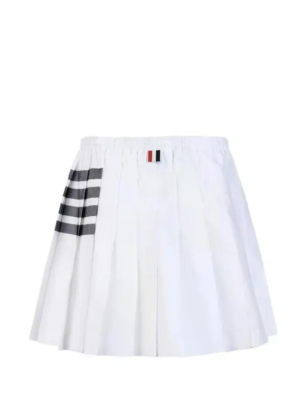 Thom Browne Oxford 4-bar Drawstring Pleated Mini Skirt