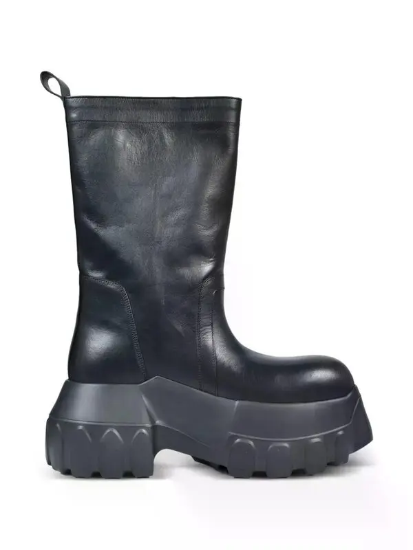 Rick Owens Mega Tractor Leather Boots - Black