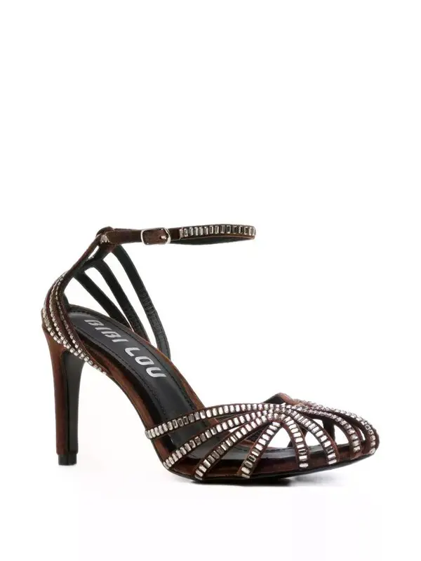 BIBI LOU Sernik Crystal-embellished Leather Sandals