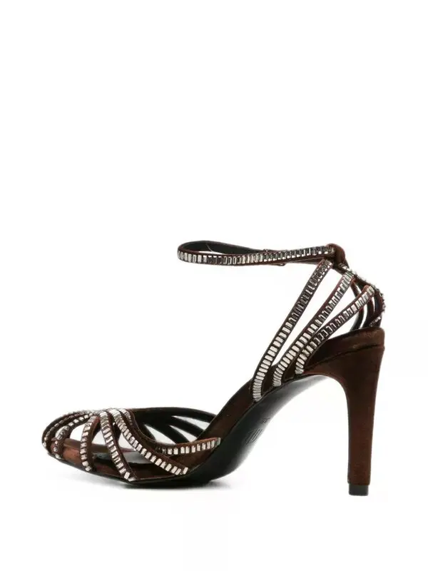 BIBI LOU Sernik Crystal-embellished Leather Sandals