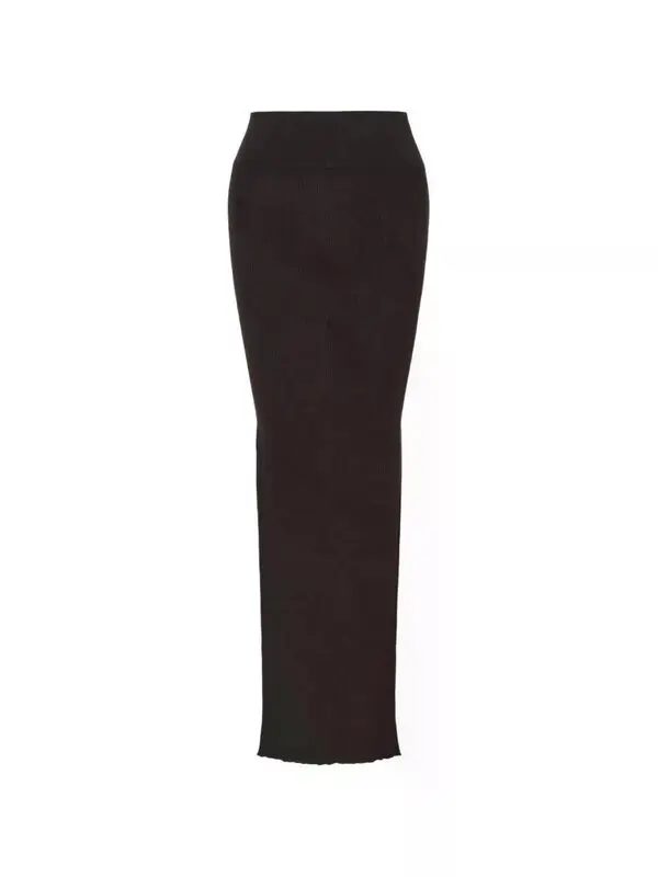 Rick Owens Ribbed-knit Maxi Skirt - Brown