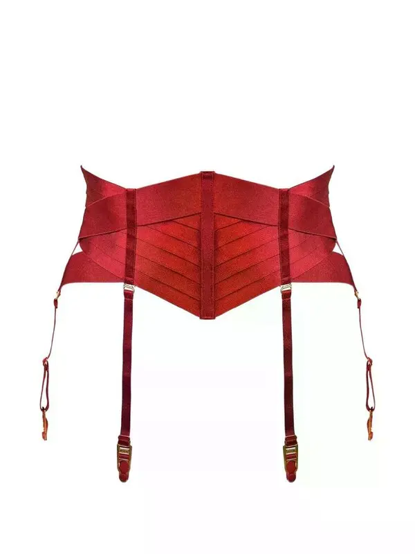 BORDELLE Signature Elastic Panelled Cincher Belt - Red