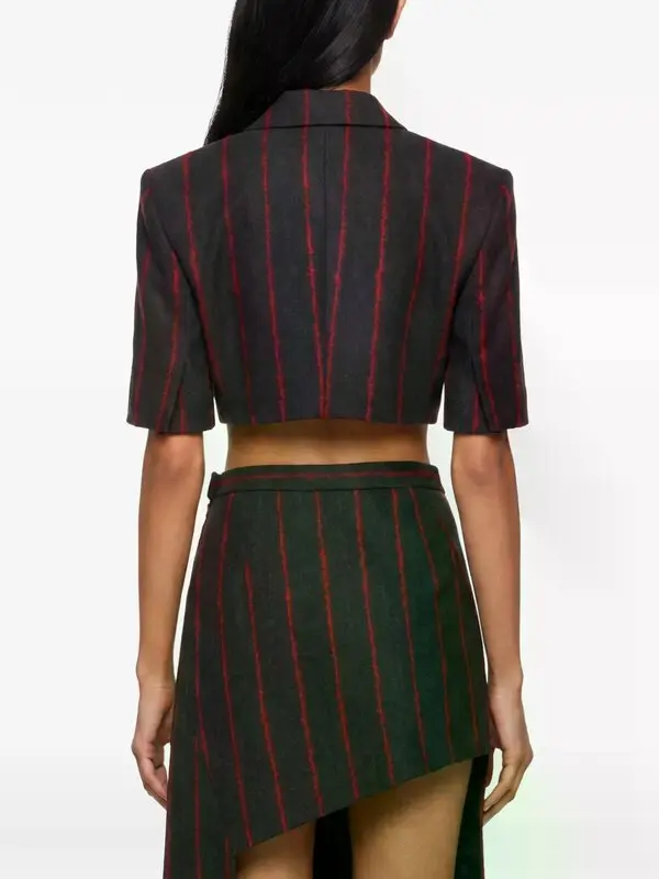 VIVIENNE WESTWOOD Cut Off Pinstripe Cropped Blazer