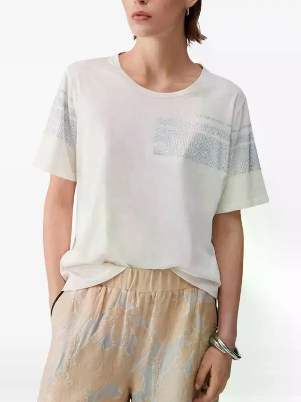 Liu Jo Rhinestone-embellished Logo-tape T-shirt