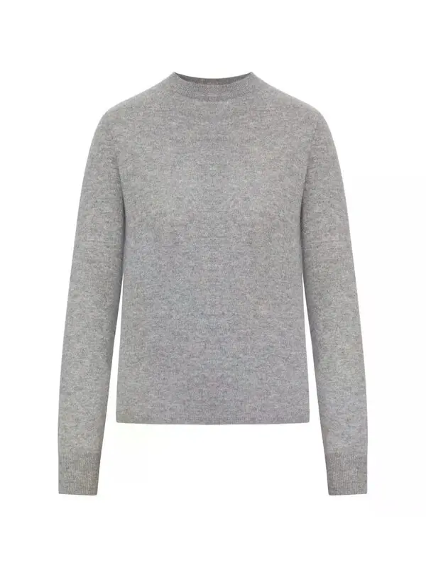 Max Mara Crew-neck Wool Fine-knit Top - Grey