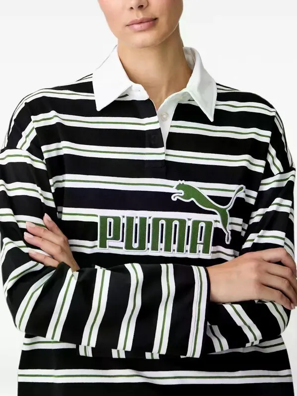 PUMA Striped Logo-embroidered Polo Shirt