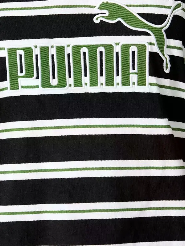 PUMA Striped Logo-embroidered Polo Shirt