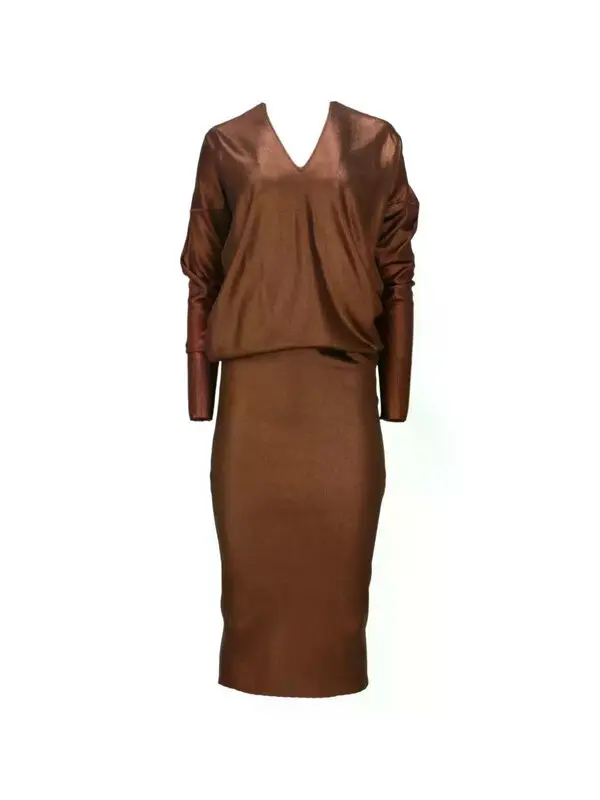 TOM FORD V-neck Long-sleeve Midi Dress