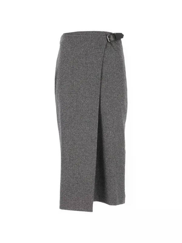 Max Mara Petali Chevron-patter Midi Skirt - Grey