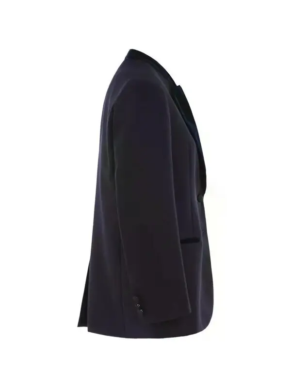 Max Mara Velvet-trim Single-breasted Suit Jacket