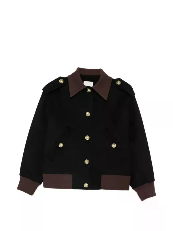 Sandro Epaulette Wool Jacket - Black