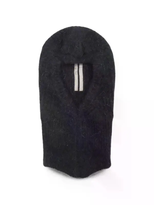 Rick Owens Ribbed-knit Cut-out Balaclava - Black