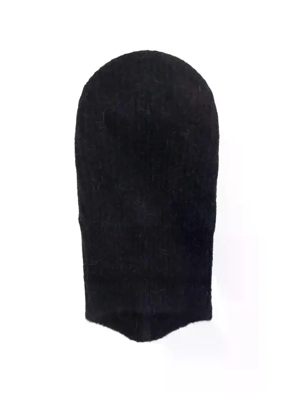 Rick Owens Ribbed Knit Cut-out Balaclava