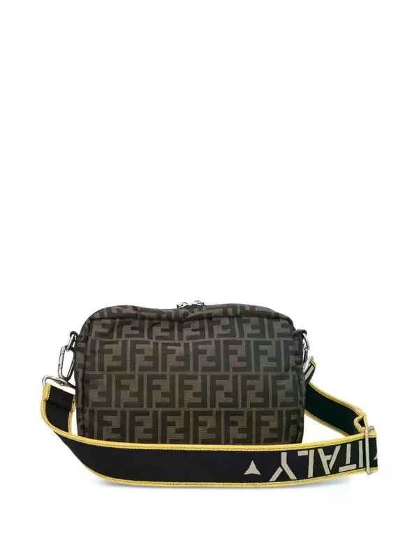 Fendi Ff Logo Print Camera Bag - Brown