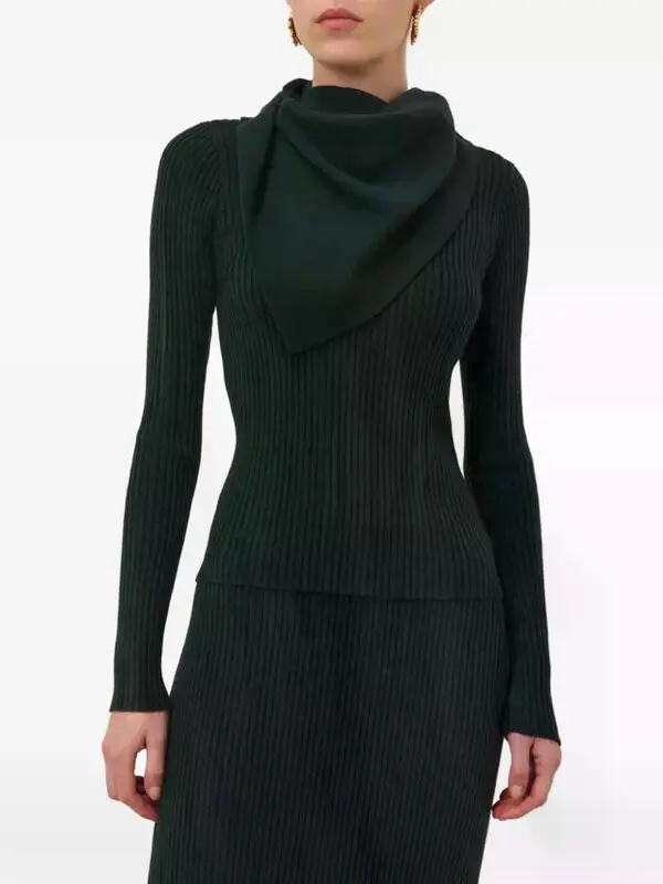 Zimmermann Ribbed Scarf-detail Sweater