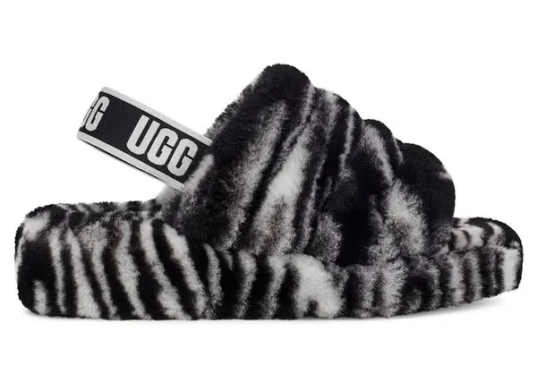 UGG Fluff Yeah Slide Zebra - Black/white