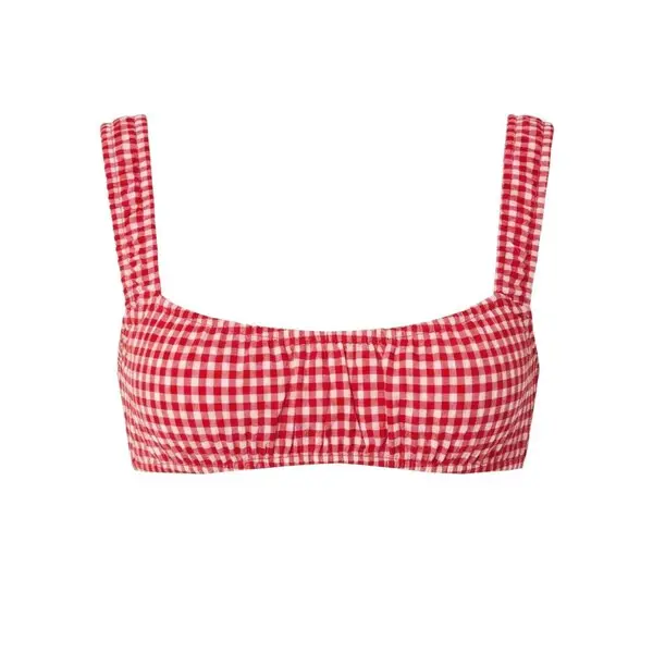 MONTCE Micro Gingham Zoe Bikini Top - Red