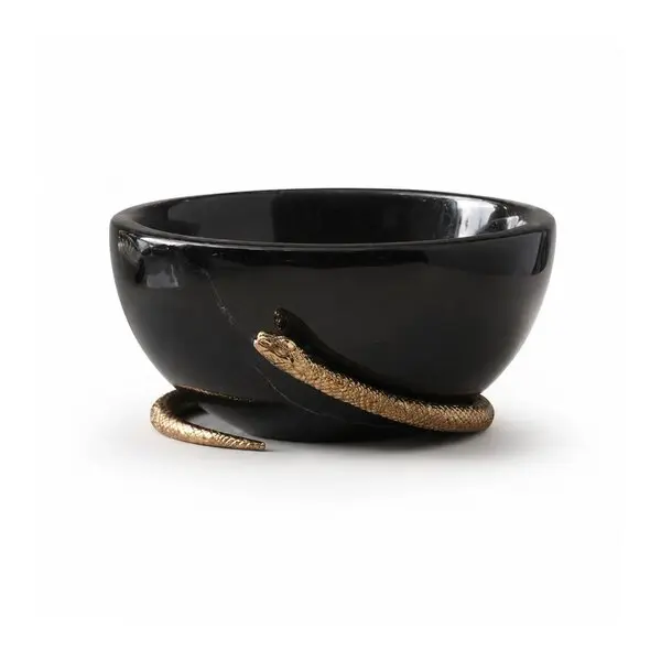 BELS & PEARL Handcrafted Bowl With Brass Snake Detail