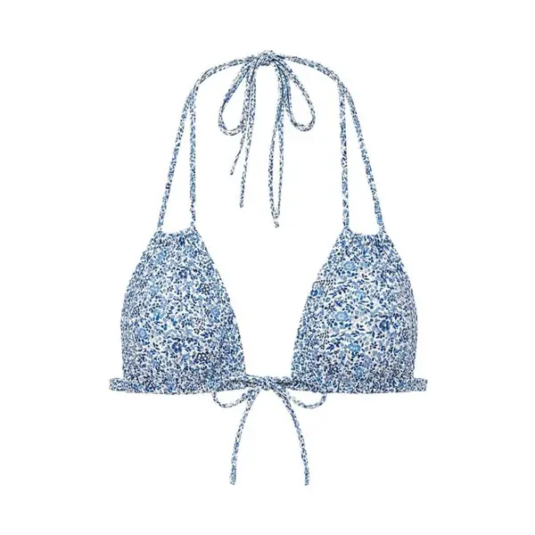 MONTCE Petite Fleur Euro Bow Bikini Top - Blue