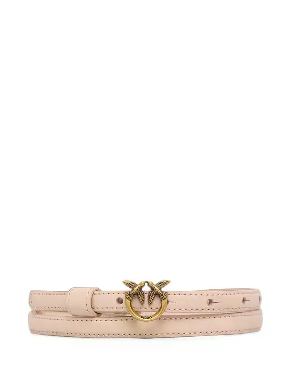 Pinko Love Birds-buckle Leather Belt - Pink