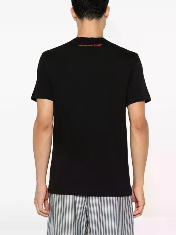 Comme Des Garçons Logo-print Cotton T-shirt - Black