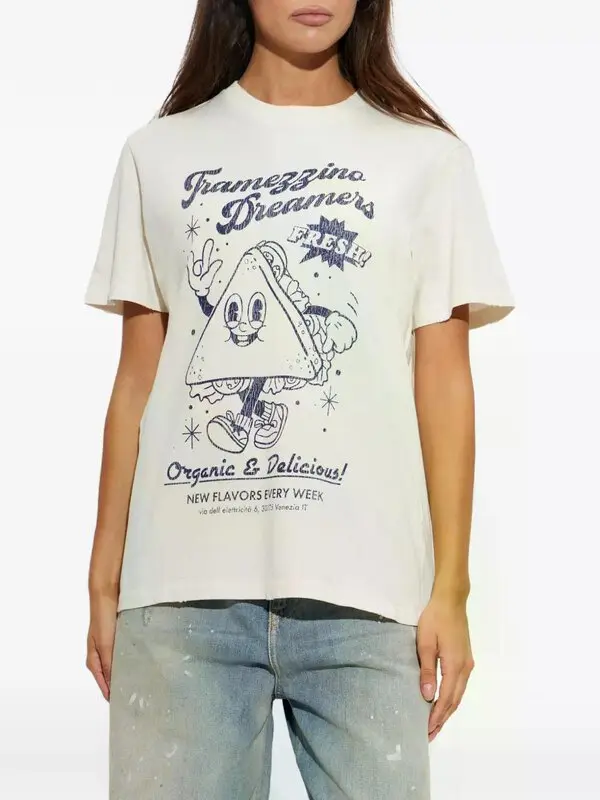 GOLDEN GOOSE Graphic-print T-shirt - Neutrals