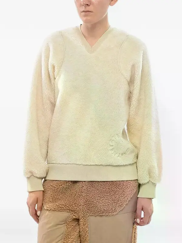 Stella McCartney Embroidered-logo Faux-fur Sweater