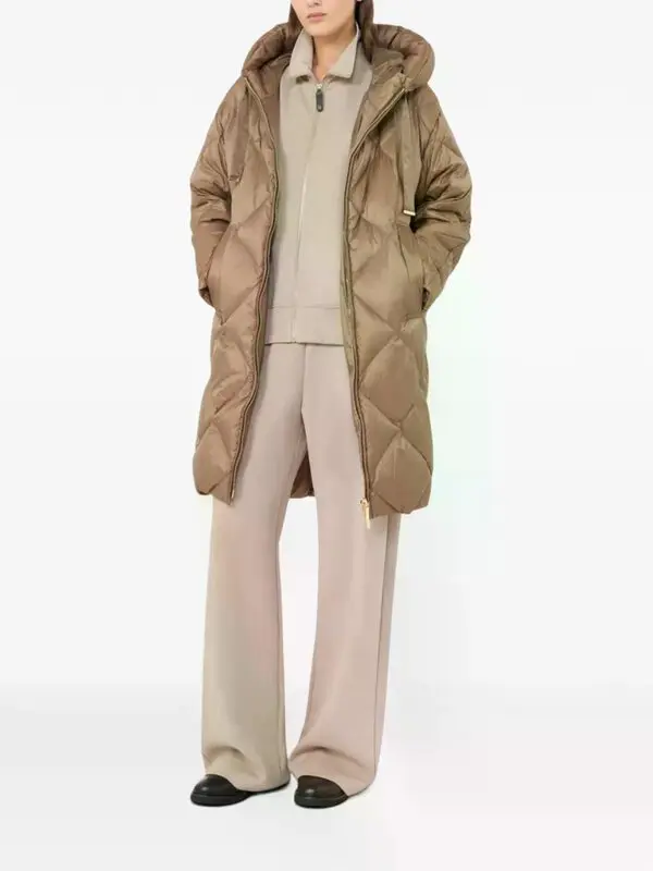 Max Mara Diamond-quilted Hooded Coat
