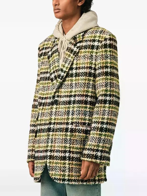 AMI Paris Single-breasted Tweed Jacket - Green