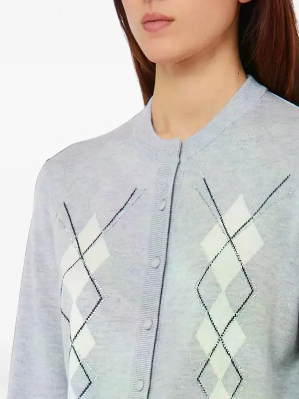 Liu Jo Wool Cardigan With Argyle-pattern