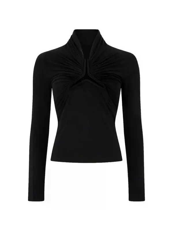 Rick Owens Cut-out Ruched Top - Black