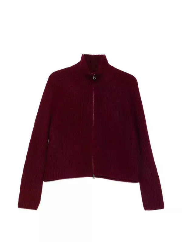 LISA YANG Sadie Ribbed-knit Zip-up Cardigan - Red