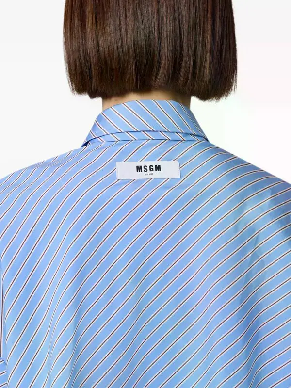 MSGM Stripe-pattern Cropped Shirt