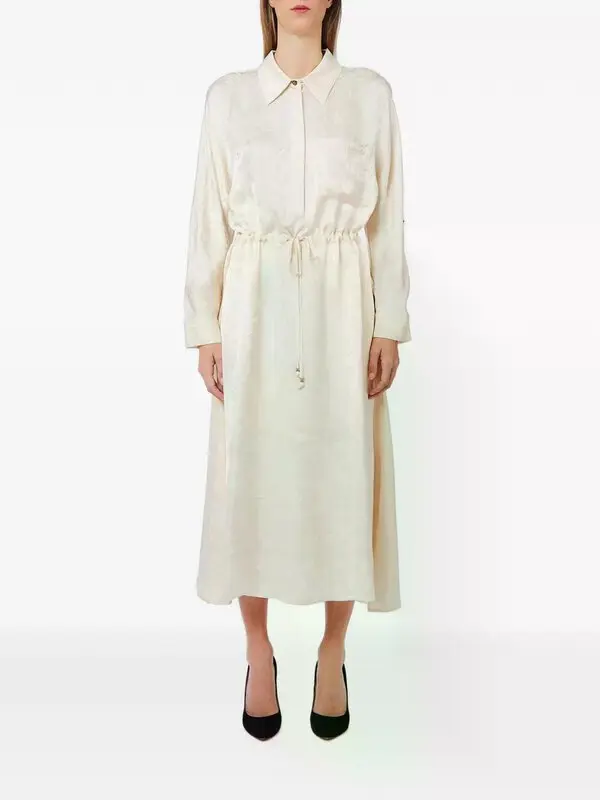 Liu Jo Jacquard-woven Drawstring Midi Dress - Neutrals