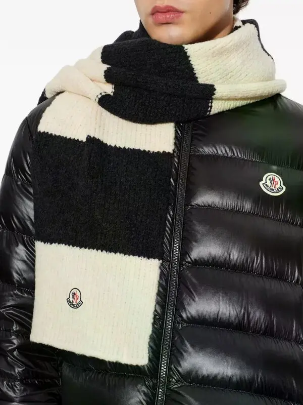 Moncler Striped Logo-patch Scarf