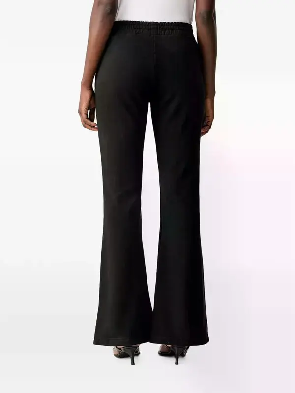Pinko Logo-embroidered Cotton Flared Trousers