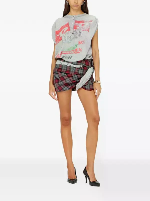 DIESEL® Playsuit In Jersey-and-check Wool