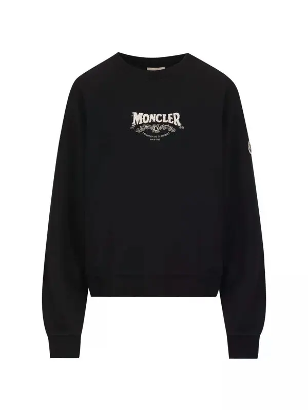Moncler Bead-embellished Logo-patch Sweatshirt - Black