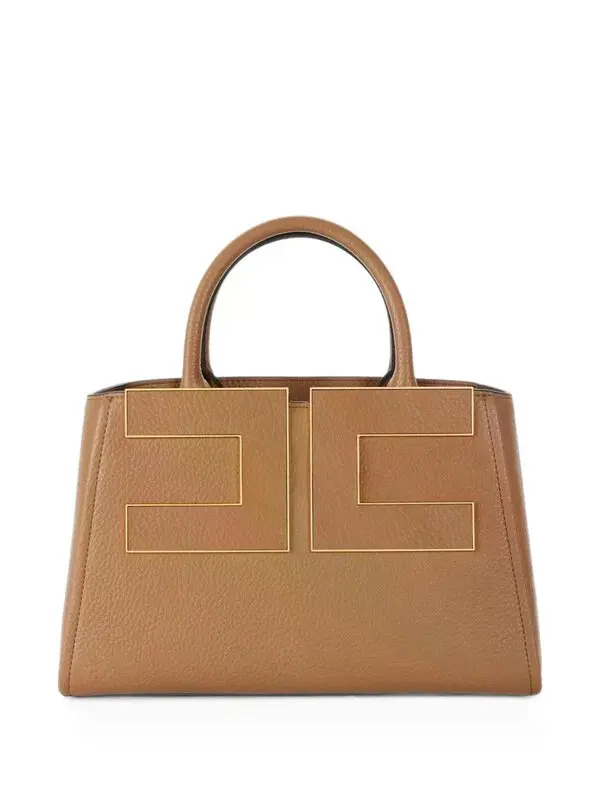 Elisabetta Franchi Tote Bag With Logo - Neutrals