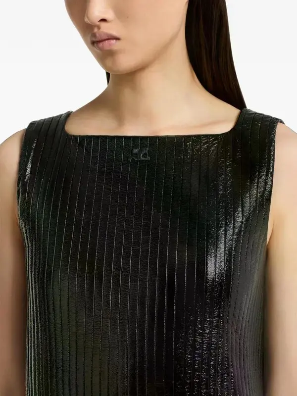 COURREGES Pleated Vinyl Mini Dress