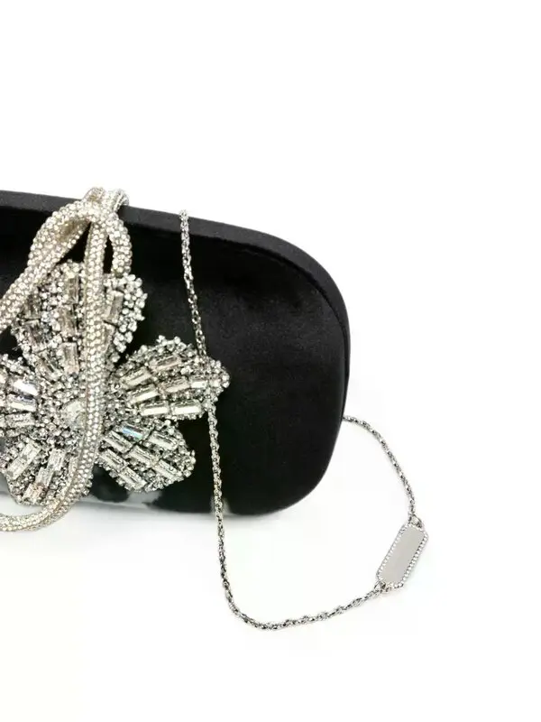 TWENTY FOURHAITCH Crystal-embellished Flower Mini Clutch Bag