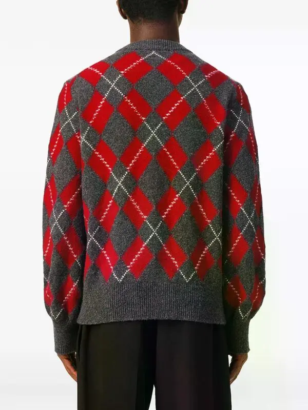 AMI Paris Wool Cardigan In Argyle