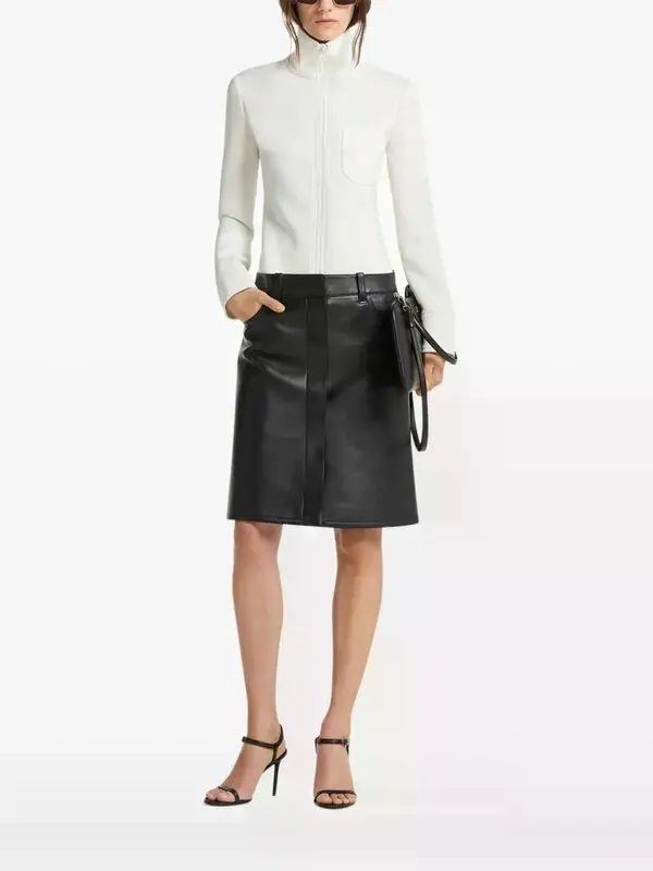 COURREGES Leather Snap-button Mini Skirt - Black