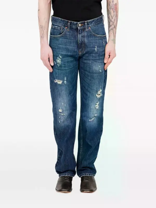 MAISON MARGIELA Distressed-finish Straight-leg Jeans