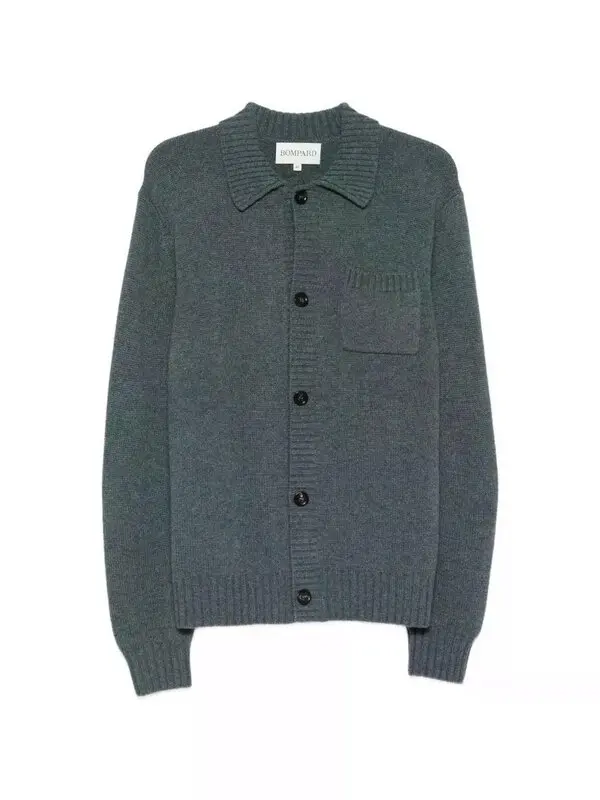 Eric Bompard Shirt-collar Chest-pocket Cardigan